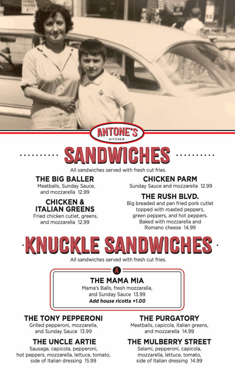 Antone's Kitchen | Menu | Antone's Kitchen